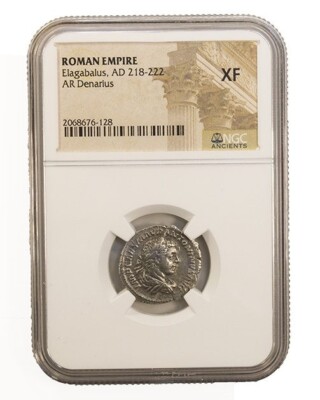 NGC XF Denarius Elagabalus AD 218-222 NGC Ancients Certified Extremely ...