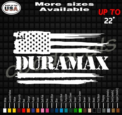 Duramax American Flag Vinyl Decal Sticker | Duramax Diesel Truck Decals ...