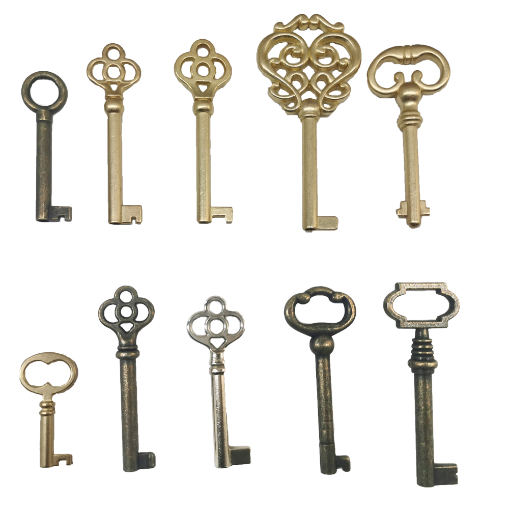 10PCS Vintage Antique Skeleton Keys Set for Furniture Cabinet Door ...