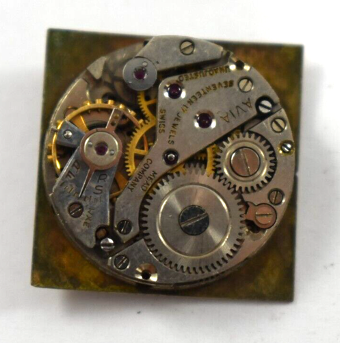 Vintage Avia Mead Company Manual Wind 17J Wrist Watch Movement lot.a0 ...