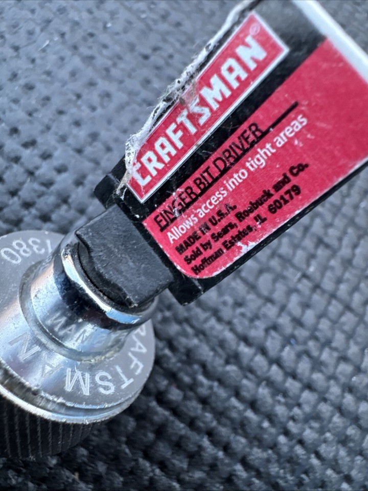 Sears Craftsman USA MADE Nos Thumb Finger Bit Driver 1/4” SILVER 41380 ...