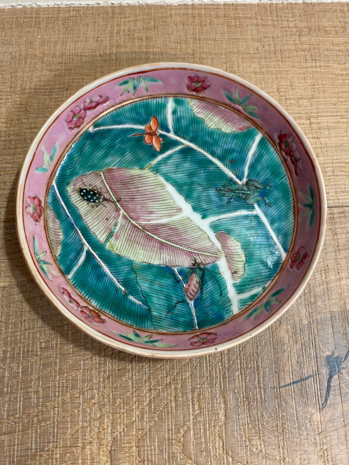 CHINESE Export Peranakan Straits Nyonya Plate Tea? Mk Tonzhi Pink ...