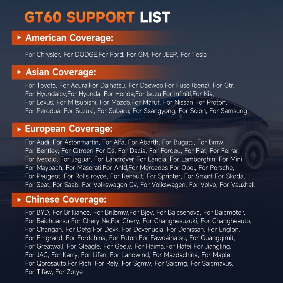 TOYOTA Full-Service Car Diagnostic Scanner WIFI Tablet Tool OBD2 GT60 ...