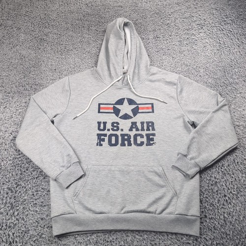 US Air Force Hoodie Men Medium Gray USA Pullover USAF Logo Sweatshirt ...