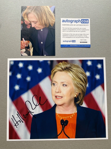 HILLARY CLINTON In-person signed Foto 20x25 Autogramm COA ACOA + Foto ...