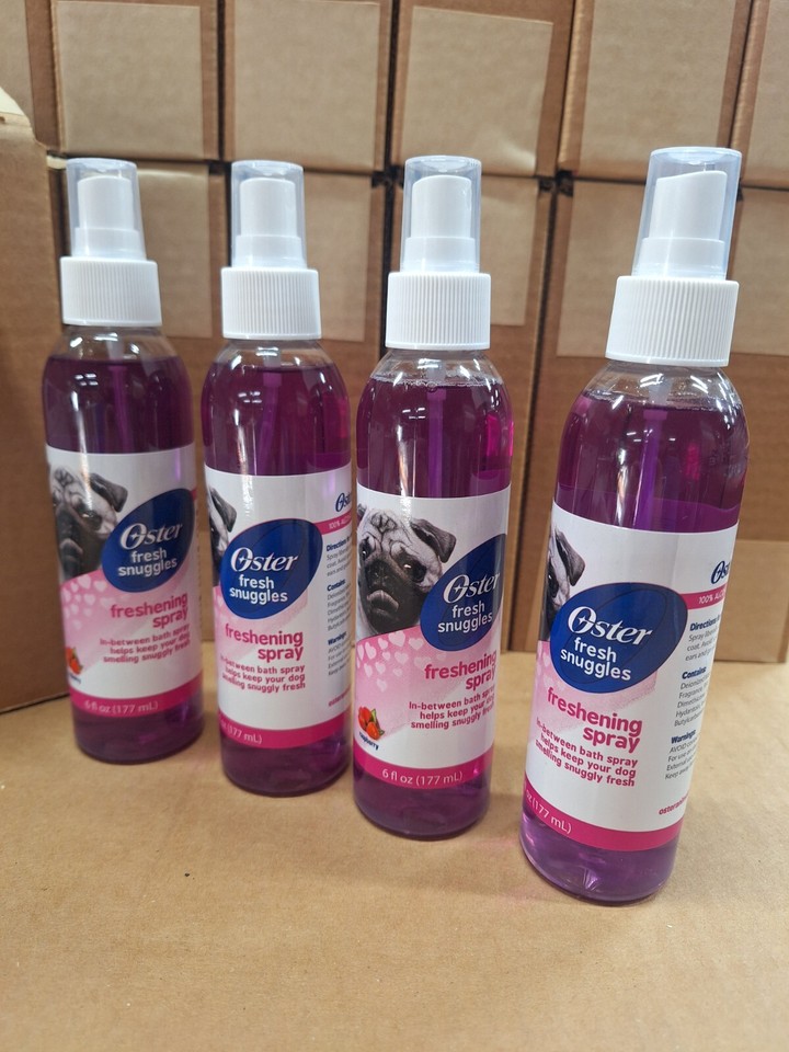 Oster Fresh Snuggles DOGS FRESHENING SPRAY • RASPBERRY SCENT 12 BOTTLES ...