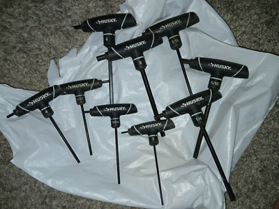 Husky T-Handle Allen Wrench Hex Key 9 Pcs SAE Metric different sizes ...
