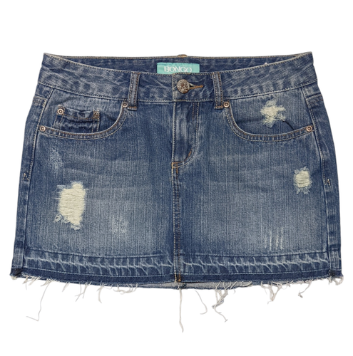 Vintage Bongo Micro Mini Blue Jean Skirt Juniors 5 Denim Raw Hem Low ...