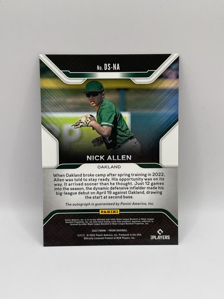 2022 Panini Prizm #DS-NA NICK ALLEN DEBUT SIGNATURES RC AUTO | eBay