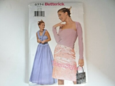 Butterick 6554 Junior Size 1/2 3/4 5/6 7/8 Top Shirt and Long Skirt ...
