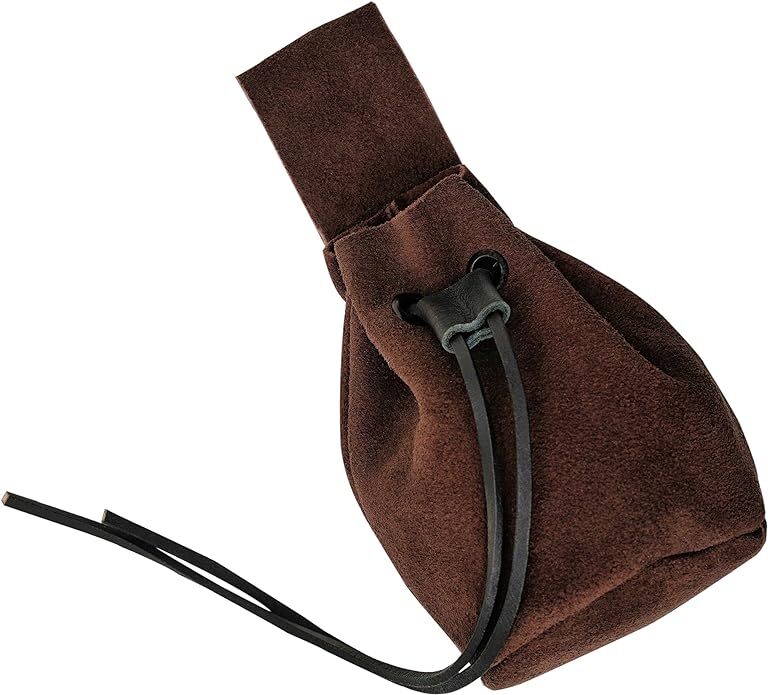 Medieval Suede Leather Pouch Renaissance Drawstring Bag for Jewelry ...