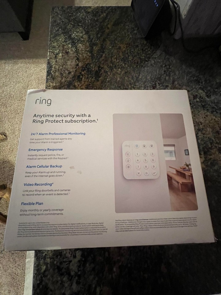 Ring 2nd Gen 4K11SZ-0EN0 Wireless Alarm Home Security Kit - 5 Piece ...