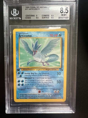 Pokémon TCG Articuno Fossil 17/62 WotC Non Holo 1ST EDITION BGS 8.5 NM ...