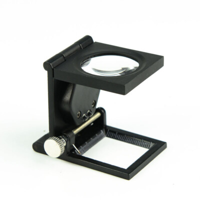 Metal 8X Folding Linen Tester Magnifier Magnifying Glass Loupe with LED ...