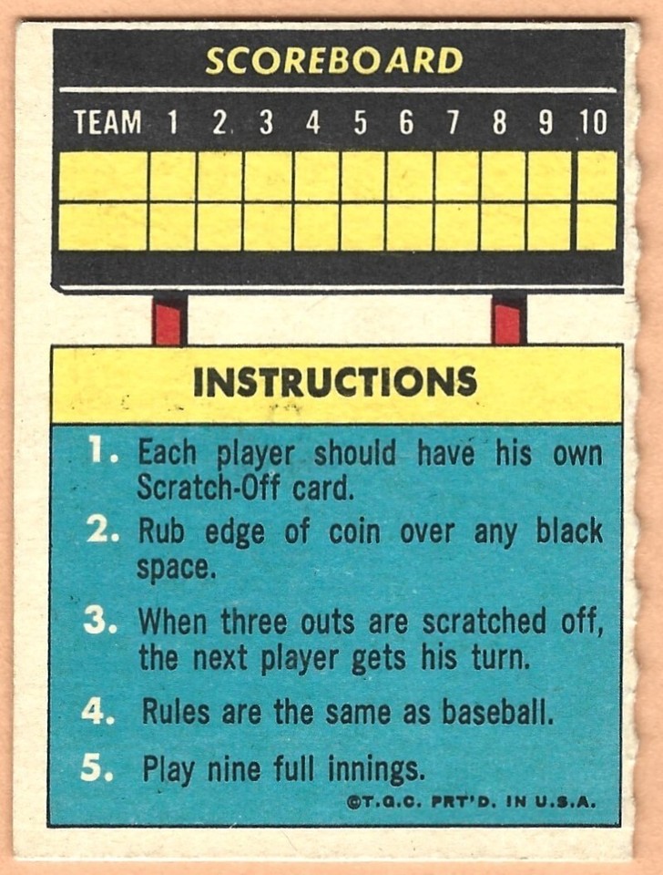 1970 Topps - Scratch Off Unscratched Tony Perez - EX | eBay