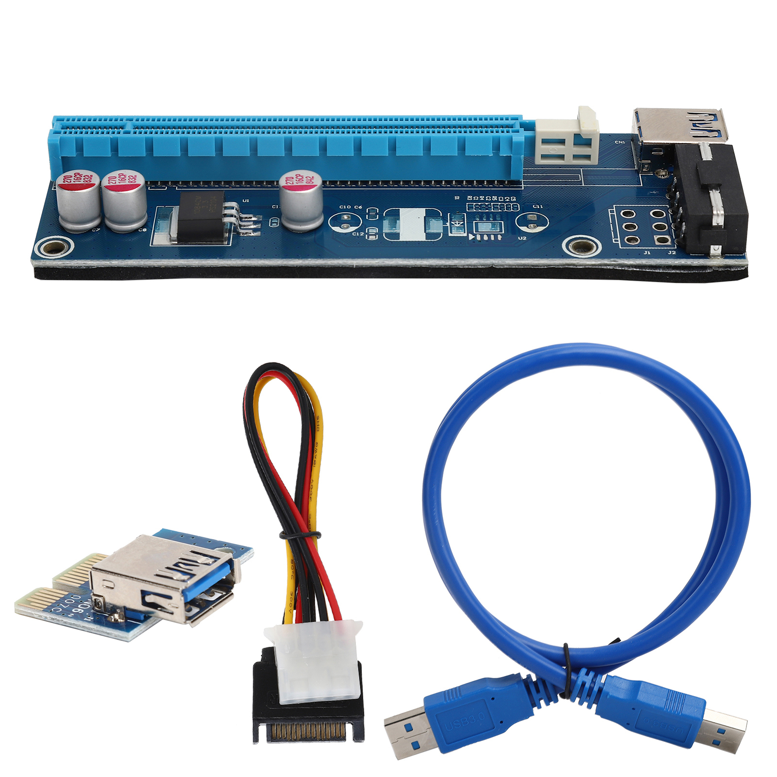 PCIE 1X To PCIE 16X Graphics Card Extender Riser Card Adapter USB3.0 ...