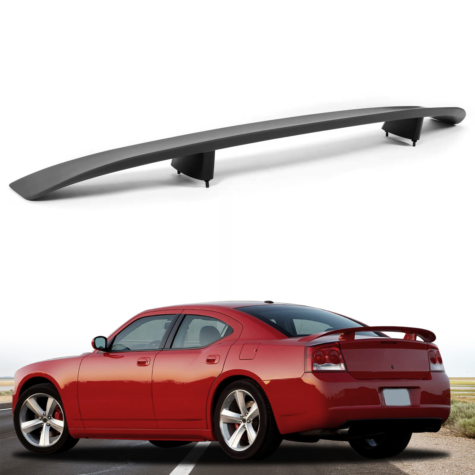 2006-2010 Dodge Charger Rear Trunk Wing Spoiler ABS Matte Black For ...