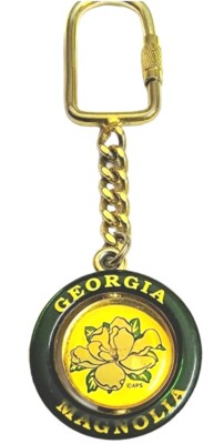 Georgia Magnolia Spinner Keychain State Flower Spinning Center Souvenir ...