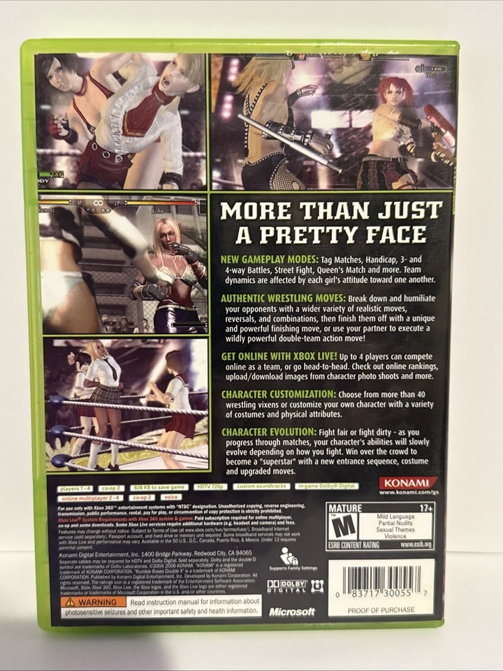 Rumble Roses XX (Microsoft Xbox 360, 2006) CIB Tested Very Clean Disc ...