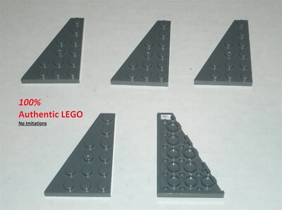 LEGO NEW 4x6 Dark Stone Grey Wedge Plate Left (5x) 6266299 Brick 48208 ...