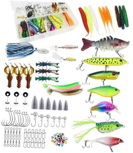 Fishing Lure Kit for Freshwater Bass, Fishing Tackle Set for Beginner ...