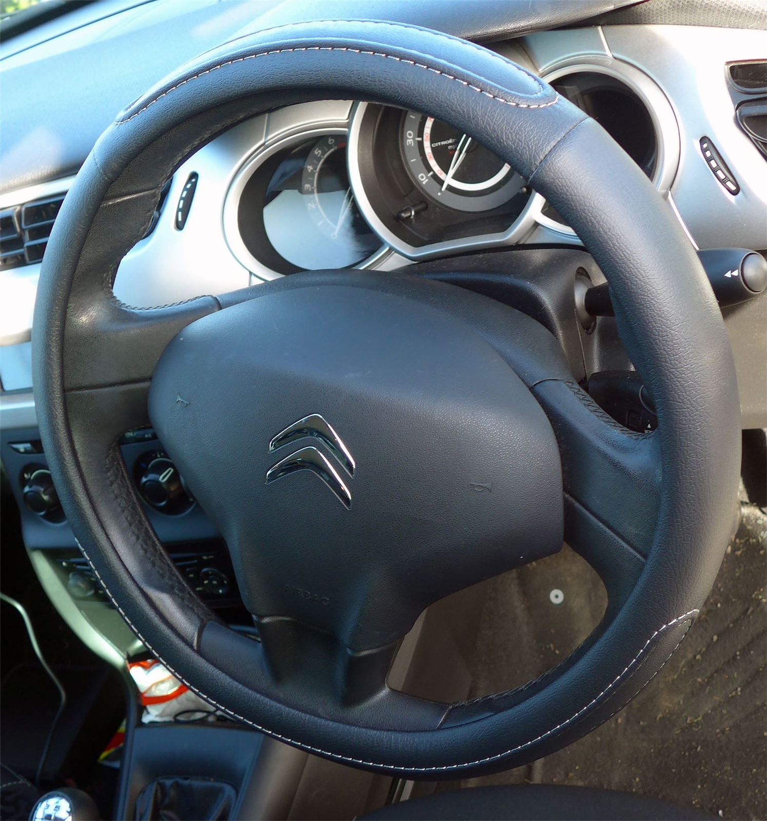 Black Steering Wheel Cover Soft Grip Leather Look for Citroen Berlingo ...