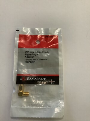 Radio Shack Right-Angle Adapter NEW SMA Male to SMA Female Gold Plated ...