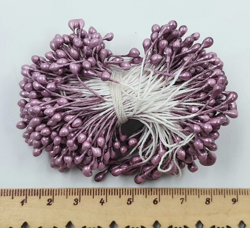 290 Double Heads Artificial Pearl Flower Stamens 3mm Craft Wedding Cake ...