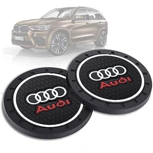 For Audi Car Coasters Rubber PVC Anti Slip Matt Car Cup Holder ...