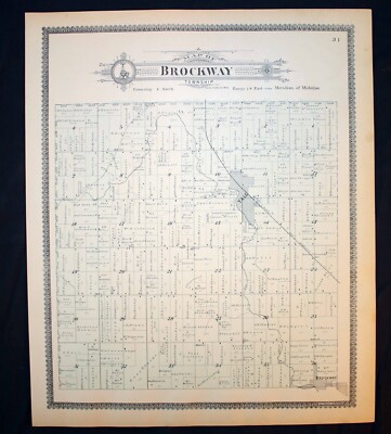 Brockway Township Antique Plat Map 1897 St. Clair County Michigan | eBay
