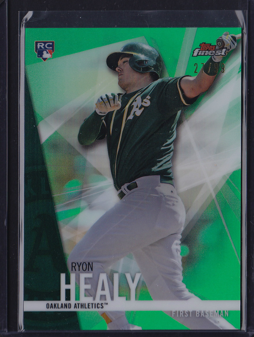 2017 TOPPS FINEST RC RYON HEALY GREEN REFRACTOR 34 A'S ATHLETICS COLOR ...