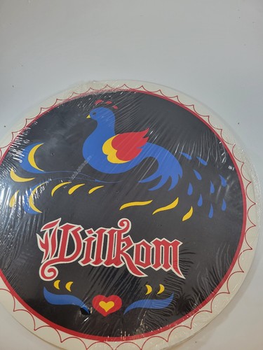 15" VINTAGE Pennsylvania Dutch Welcome BLACK WILLKOM Folk Art HEX Sign ...