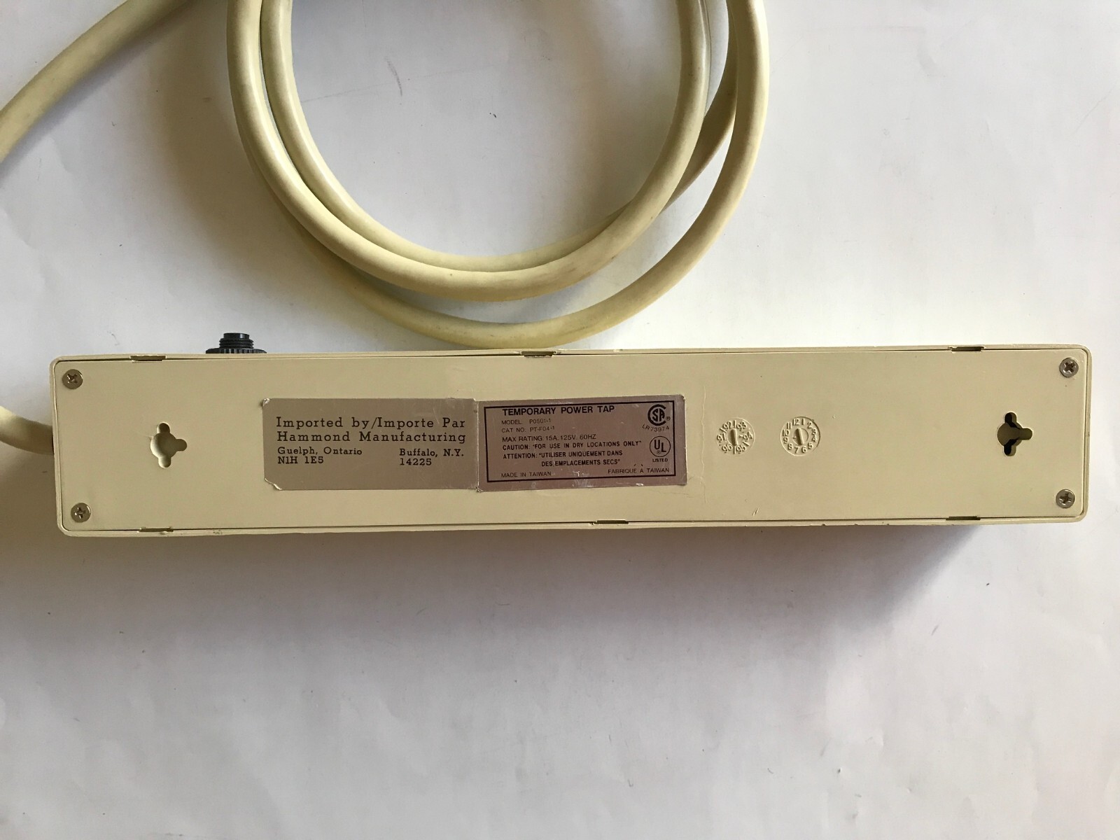 Temporary Power Tap Power Strip, Wall Mountable, 6 outlets, Model P0501 ...