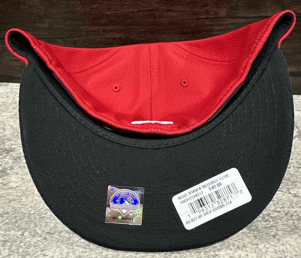 Rome Braves New Era 59FIFTY Alternate On Field Fitted Cap Hat Size 7 1/ ...