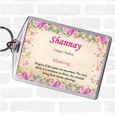 Shannay Name Meaning Bag Tag Keychain Keyring Floral | eBay UK
