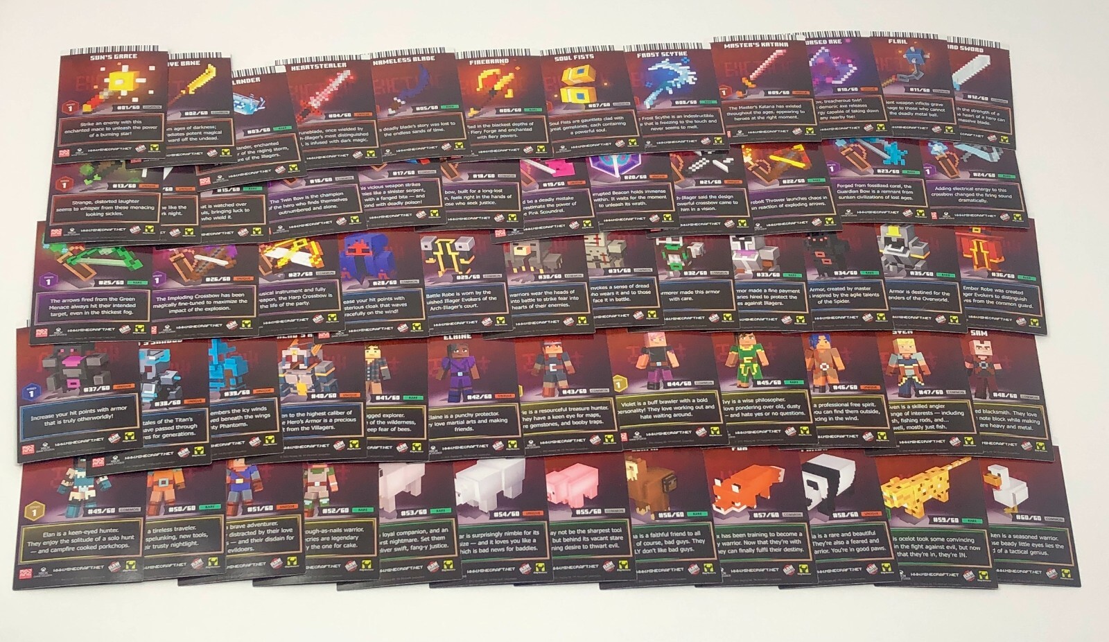 Minecraft Dungeons Arcade Cards 1-60 (Non-Foil, Series 1) COMPLETE SET