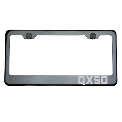 Titanium Gun Metal License Plate Frame QX50 Laser Etched Metal Screw ...