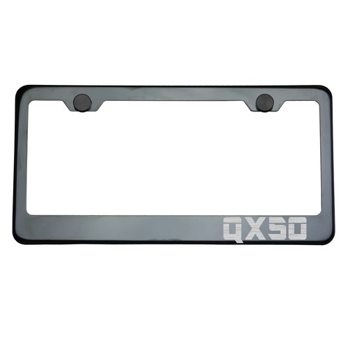 Titanium Gun Metal License Plate Frame QX50 Laser Etched Metal Screw ...