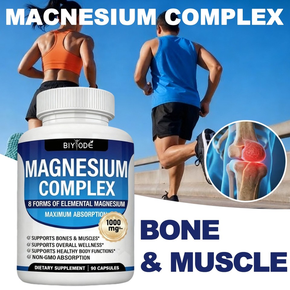 2Pack Magnesium complex supplement: 1000mg of 8-element magnesium, 180 ...