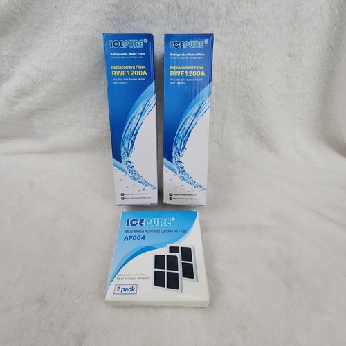 (2) Pack Icepure RWF1200A Refrigerator Water Filters & (2) Air Filter ...