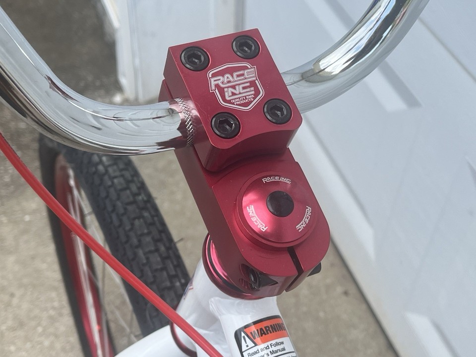 Race Inc BMX RA-26 White Frame Forks Chrome Handlebar | eBay