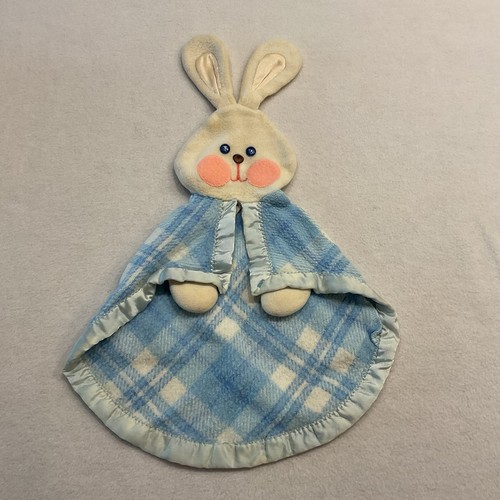Vintage 1979 Fisher Price Blue Plaid Bunny Rabbit Lovey Security ...