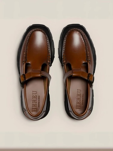 Hereu Women's Leather Thick Heel High Rise loafers Shoes | eBay