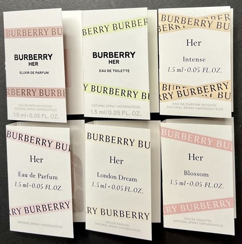 Burberry Her Perfume Collection Sample Spray Vial 6pc Set 1.5ml / 0 ...
