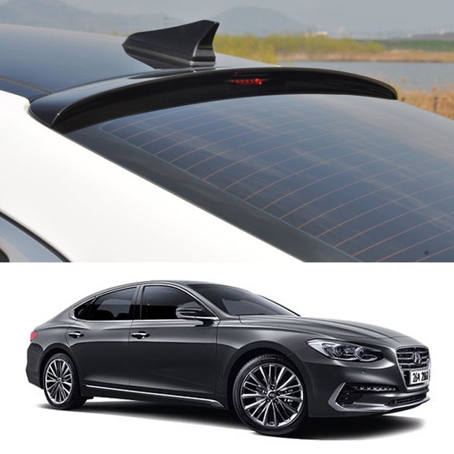 Rear Roof Glass Wing LED Spoiler Black for HYUNDAI Genesis Sedan G80 ...
