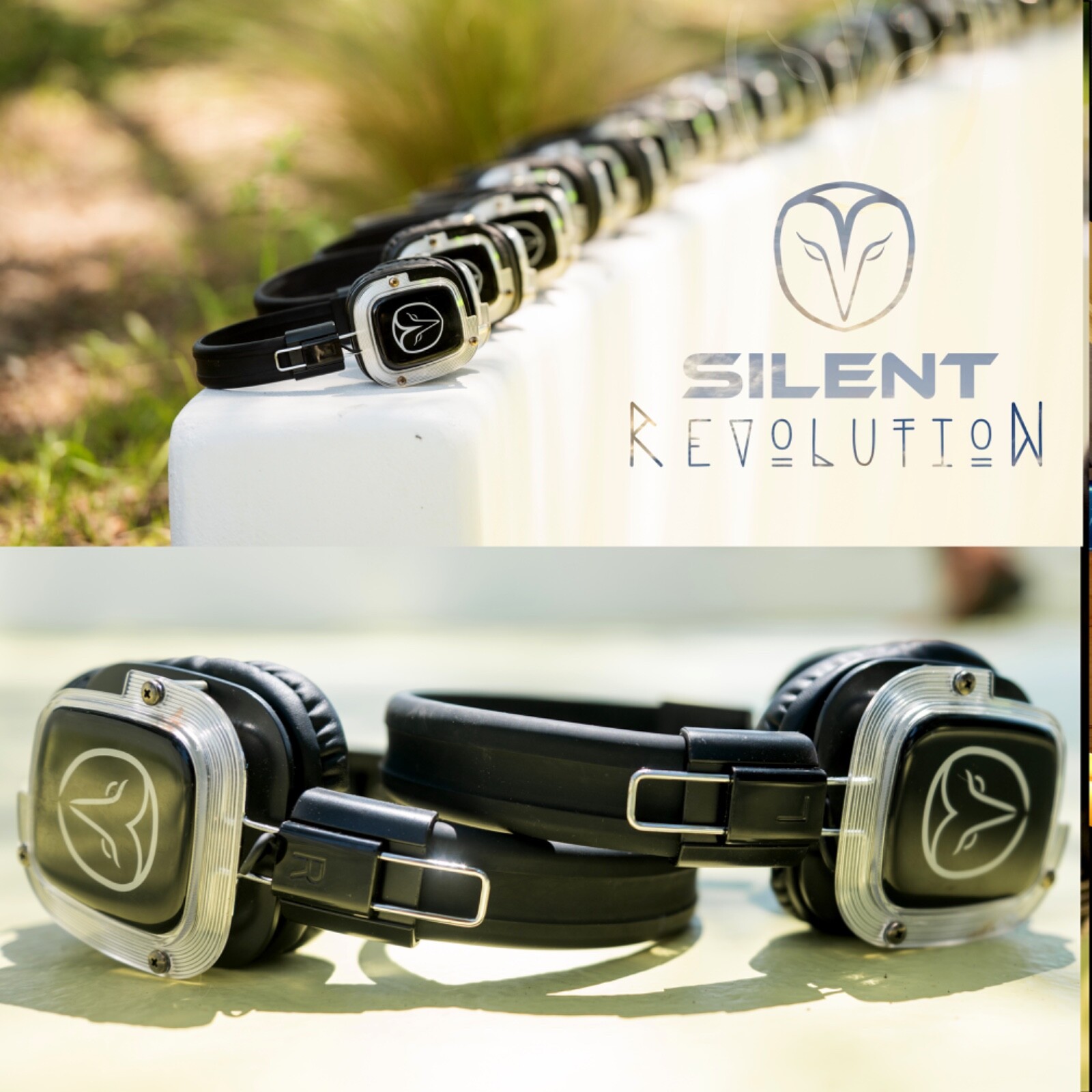 50 x Silent Disco Headphone Kit + Rechargable Transmitter + FREE CASE ...