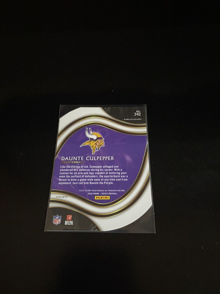 Daunte Culpepper 2020 Field Level Light Blue Prizm Die Cut Vikings 342 ...