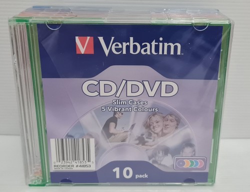 Verbatim CD/DVD Coloured Slim Cases 10 Pack (LSW-41853) | eBay