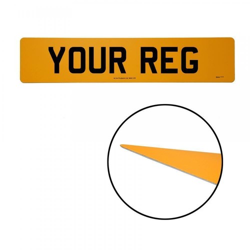 Rear UK Road Legal Car Registration Premium Yellow Aluminium Number ...