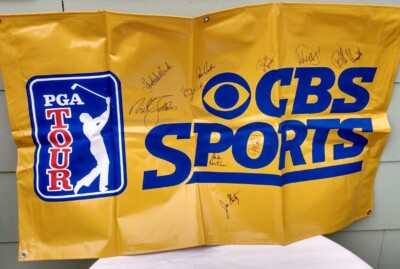 Signed PGA Tour CBS SPORTS Masters Autographed Vinyl Banner Approx 46 ...